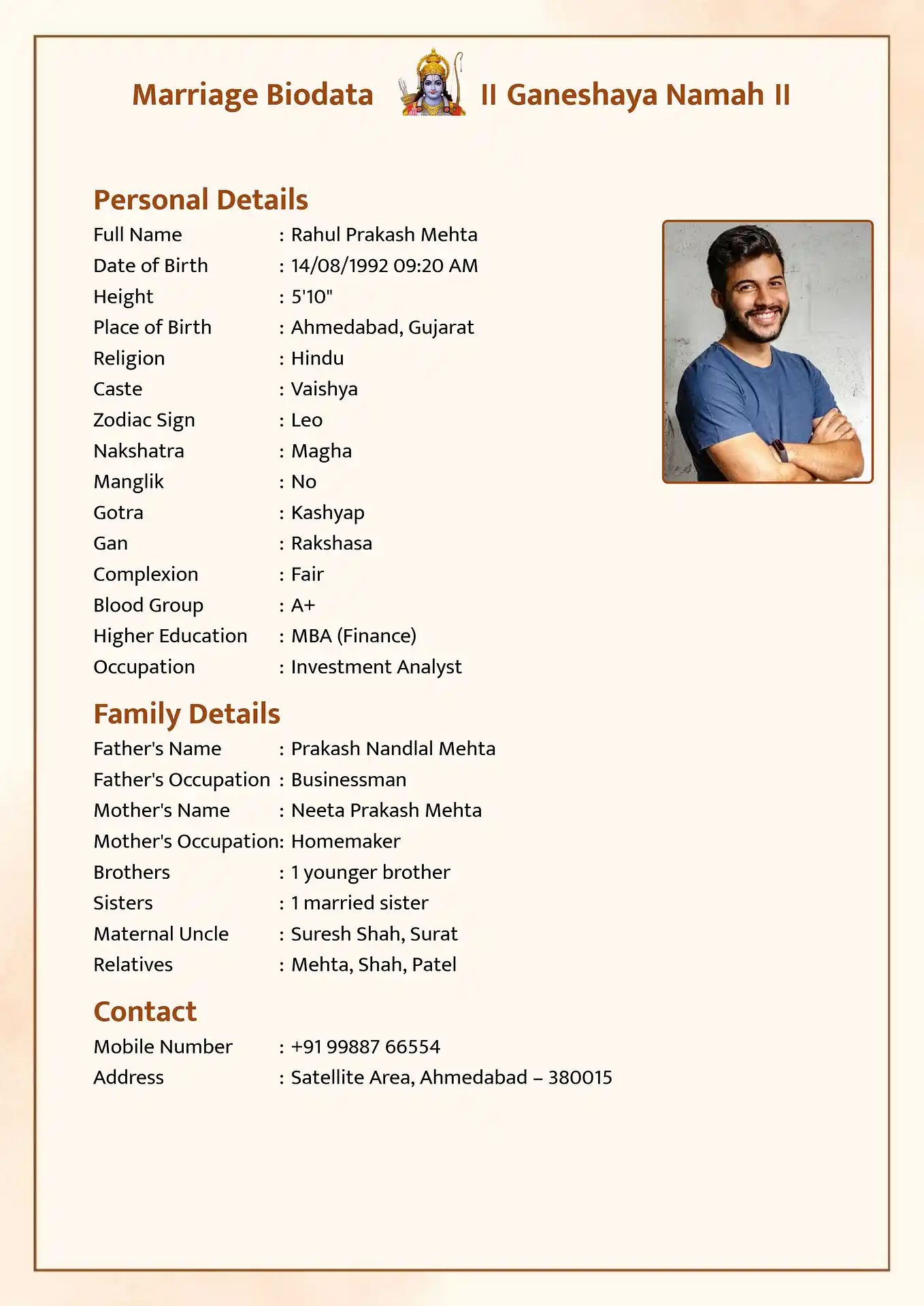 Free Marriage Biodata Templates | Marriage Biodata Online